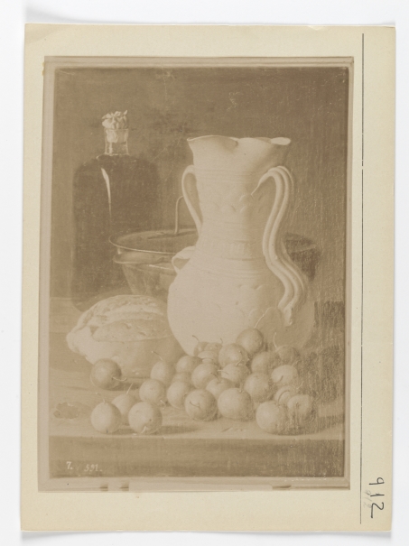 Bodegón con peritas, pan, alcarraza, cuenco y frasca - Colección ...