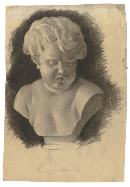 Estudio de un busto escultórico infantil (de frente) - Colección ...
