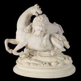 Grupo del león devorando a un caballo - Colección - Museo Nacional del ...