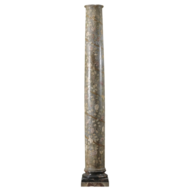 Grey marble column with floral decoration - The Collection - Museo ...