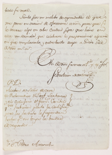 Carta de Sebastián Martínez a Pedro Arascot, Cádiz 19 marzo 1793 ...