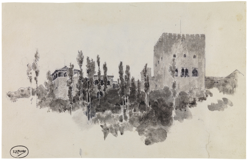View of the Alhambra in Granada, Comares Tower - The Collection - Museo ...