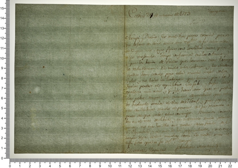 Carta de Sebastián Martínez a Martín Zapater, Cádiz 29 marzo 1793 ...