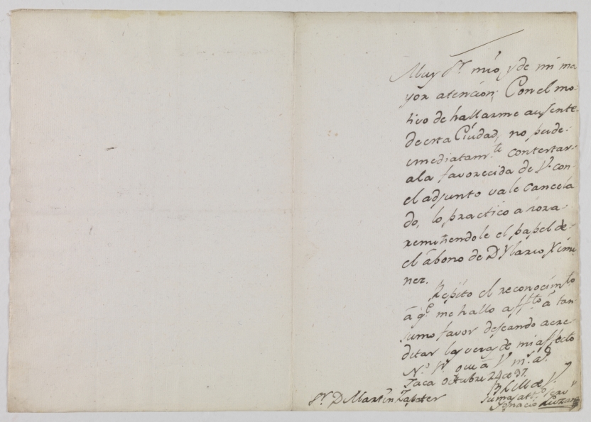Carta de Ignacio Luzán a Martín Zapater, Jaca 24 octubre 1797 ...