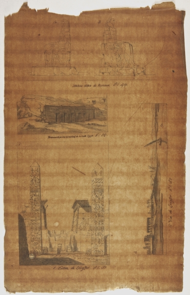 Colosos de Memnón, tumba en las canteras del alto Egipto, obeliscos y ...