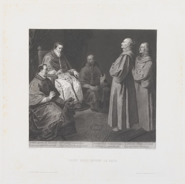 San Gil en éxtasis ante Gregorio IX - Colección - Museo Nacional del Prado