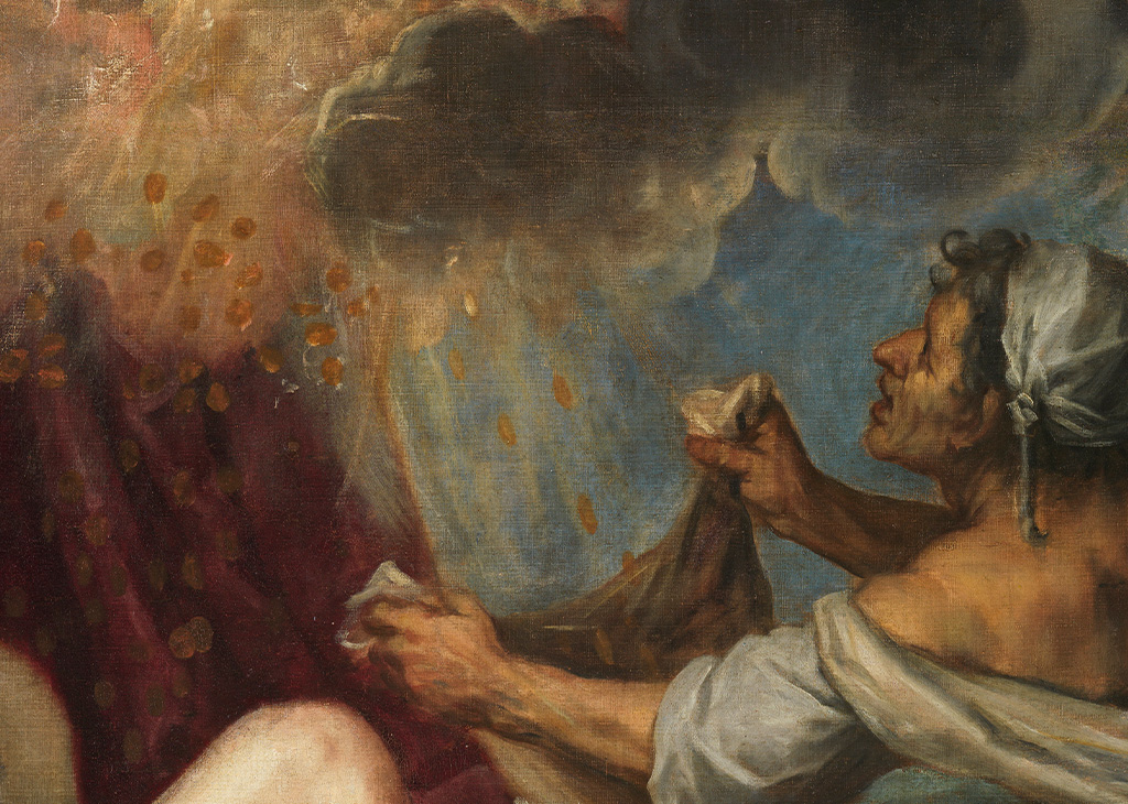 Dánae recibiendo la lluvia de oro. Tiziano - Obra en lectura fácil - Museo Nacional del Prado